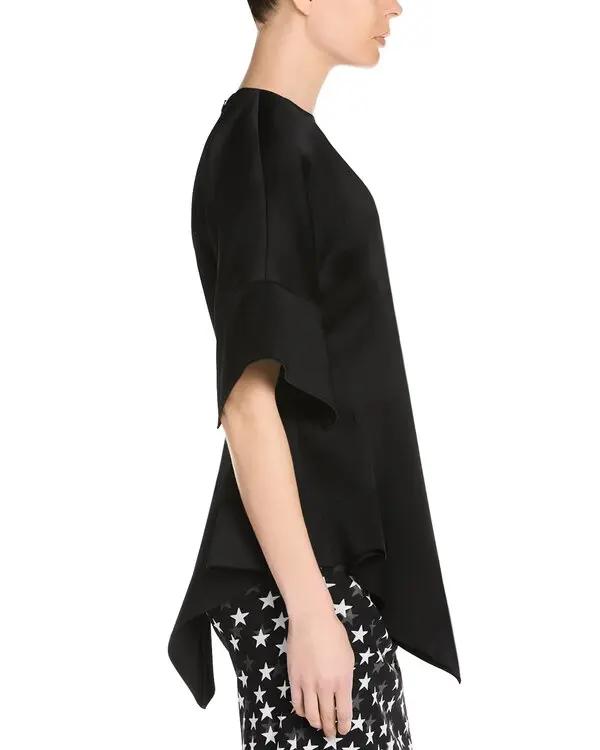 Stella McCartney Ruffled Asymmetric Hem Satin Top