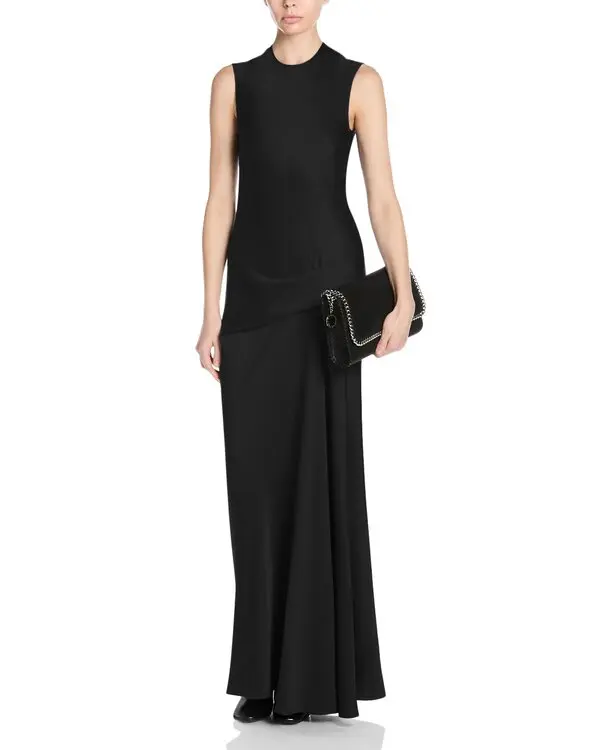 Stella McCartney Round Neck Draped Satin Gown