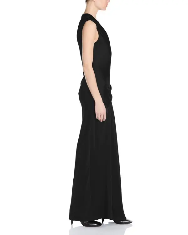 Stella McCartney Round Neck Draped Satin Gown