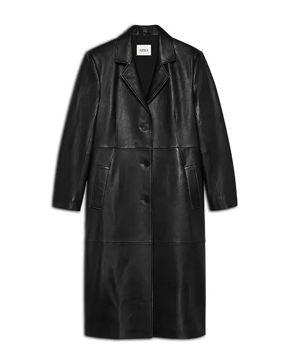 ARMA Aisa Leather Coat - Black