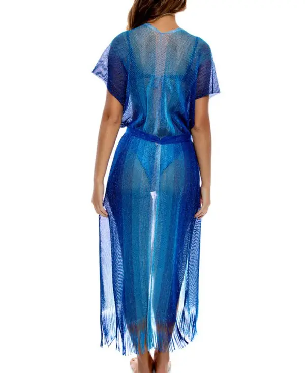 Luli Fama Sunshine Addict Long Caftan Cover-up - Blue