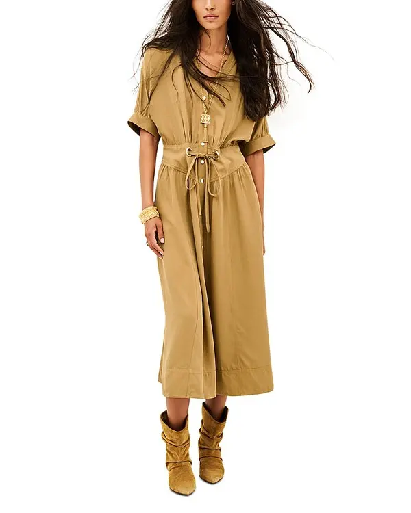 Ba&sh Parisa Drawstring Midi Dress - Blond