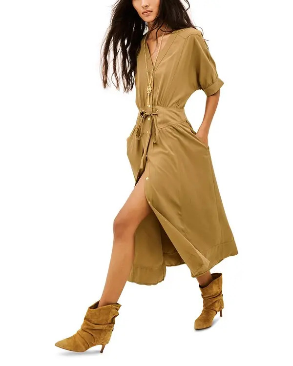 Ba&sh Parisa Drawstring Midi Dress - Blond
