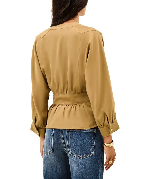 Ba&sh Precila Drawstring Peplum Top - Blond