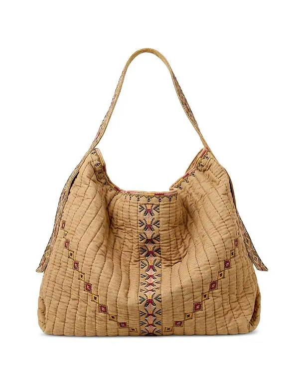 Ba&sh Lenny Extra Large Embroidered Cotton Tote