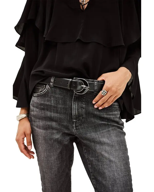 Ba&sh Brendon Leather Belt - Black
