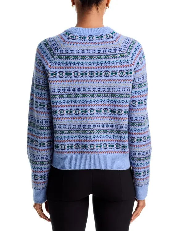 Aqua Fair Isle Raglan Crewneck Sweater Exclusive
