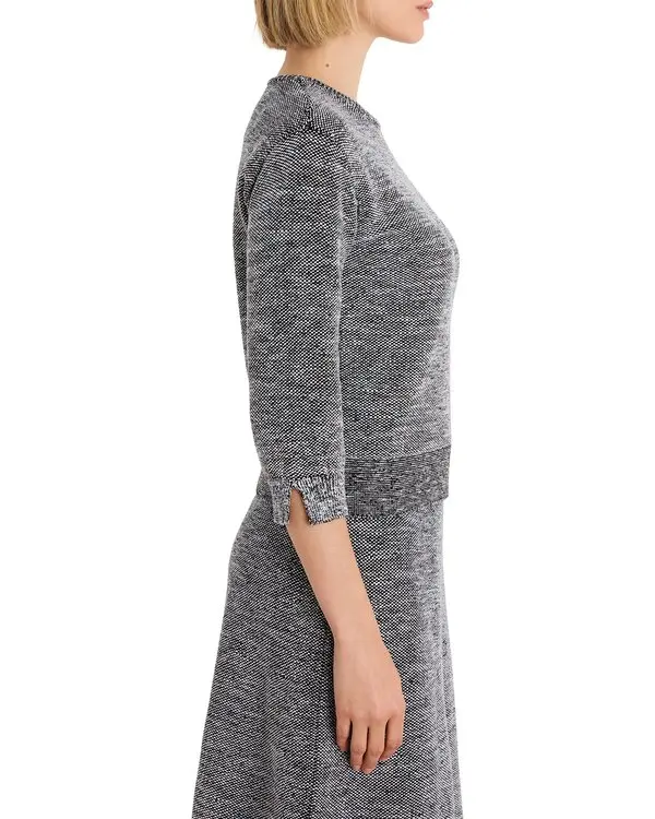 NIC+ZOE Tweed Stitch Round Neck Sweater