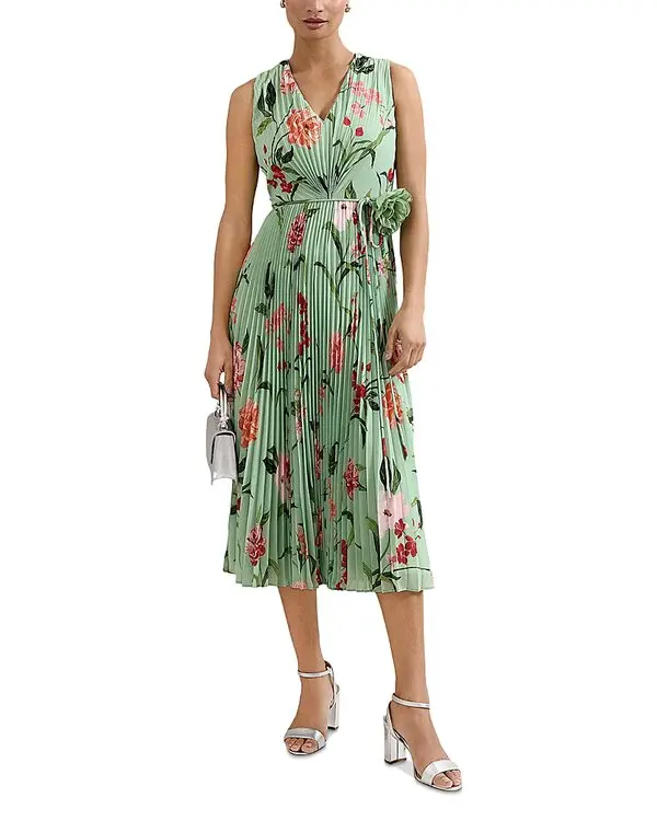 PHASE EIGHT Simara Pleated Dress - Green