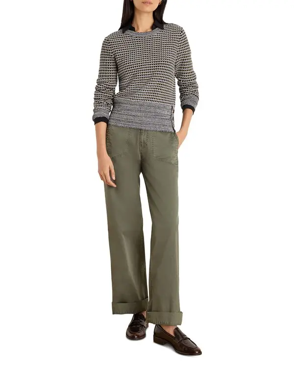 NIC+ZOE Marled Tuck Round Neck Sweater