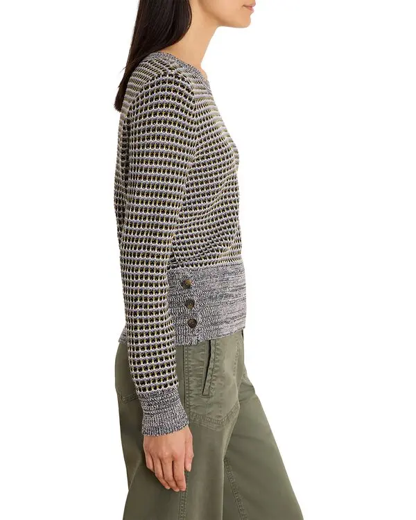 NIC+ZOE Marled Tuck Round Neck Sweater