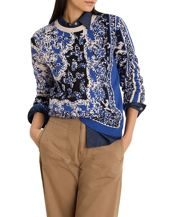 NIC+ZOE Bandana Jacquard Print Sweater