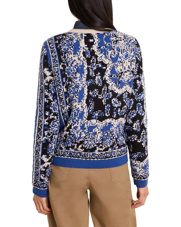 NIC+ZOE Bandana Jacquard Print Sweater