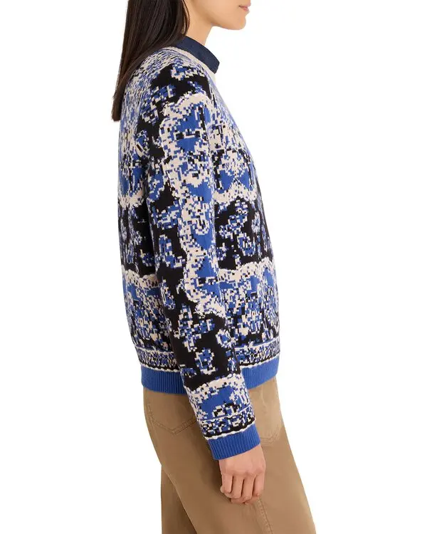 NIC+ZOE Bandana Jacquard Print Sweater