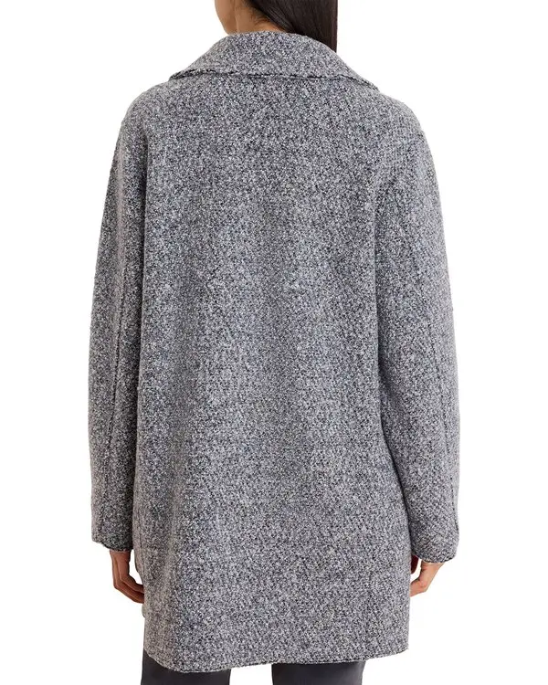 NIC+ZOE Notch Lapel Mixed Boucle Knit Peacoat