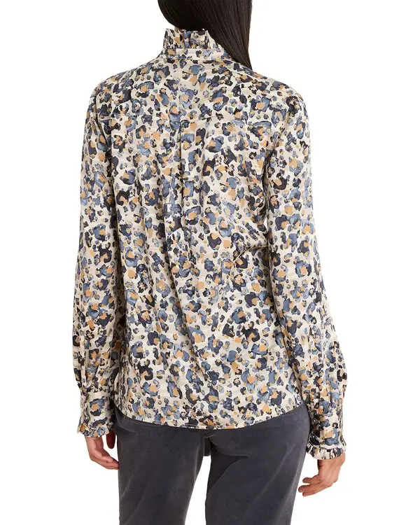 NIC+ZOE Gilded Flakes Ruffle Trim Shirt
