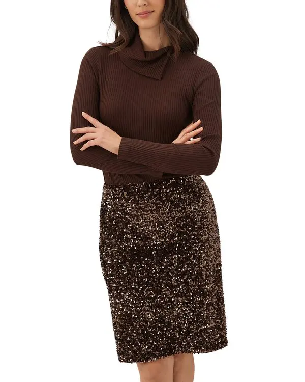 Karen Kane Sequined Velvet Pencil Skirt