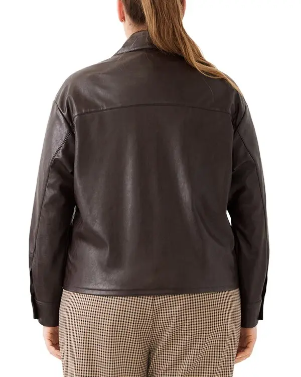 Karen Kane Faux Leather Long Sleeve Shirt