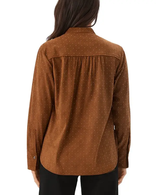 Karen Kane Faux Suede Studded Popover Shirt