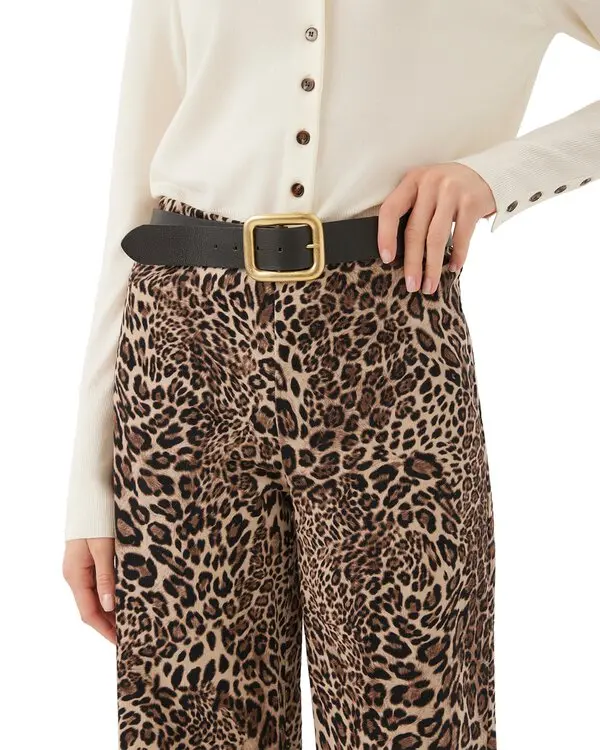 Karen Kane Printed Corduroy Cropped Wide Leg Pants