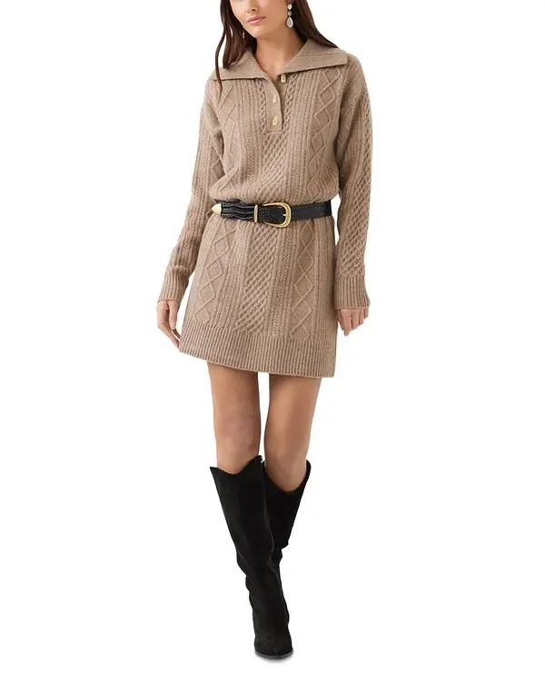 Karen Kane Cable Knit Collared Sweater Dress