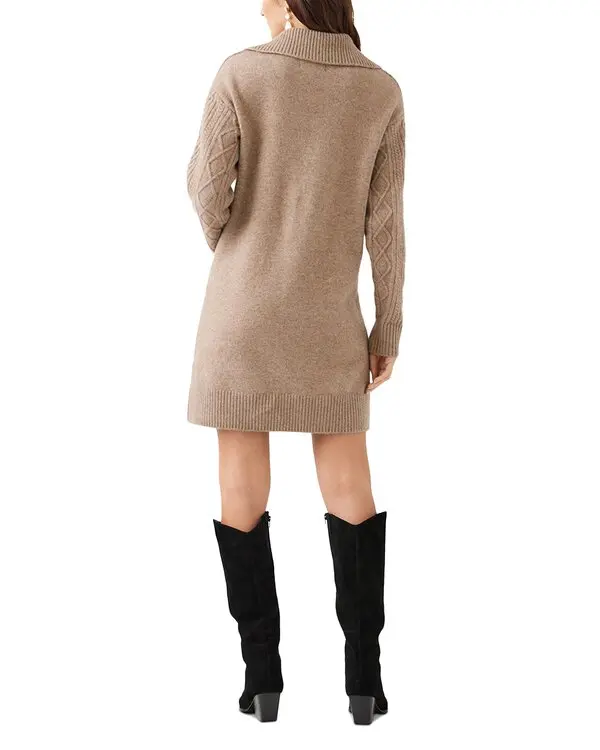 Karen Kane Cable Knit Collared Sweater Dress