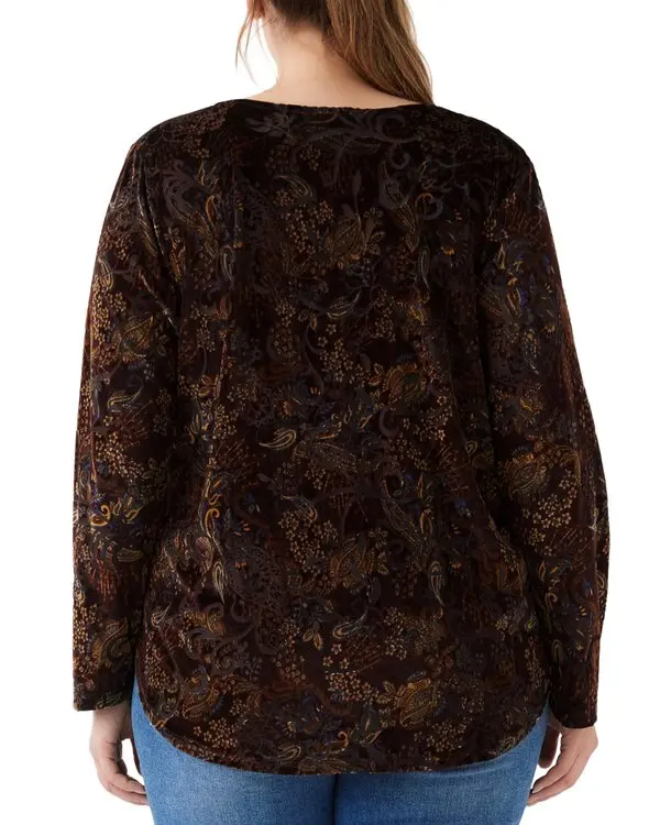 Karen Kane Long Sleeve Velvet Burnout Top