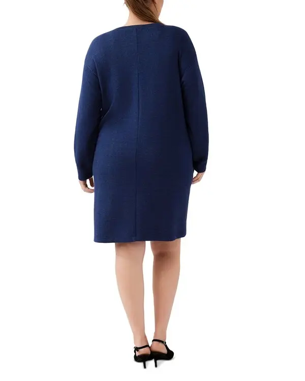 Karen Kane Plus Long Sleeve Button Detail Dress