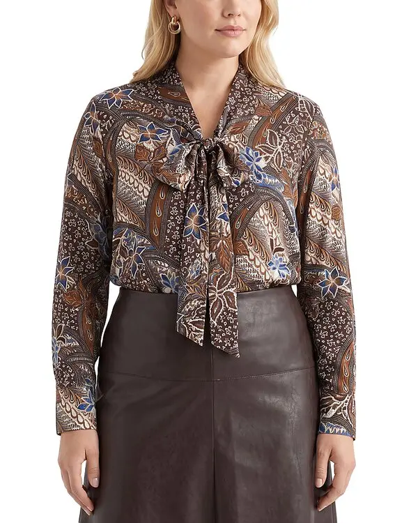 Karen Kane Tie Neck Long Sleeve Top