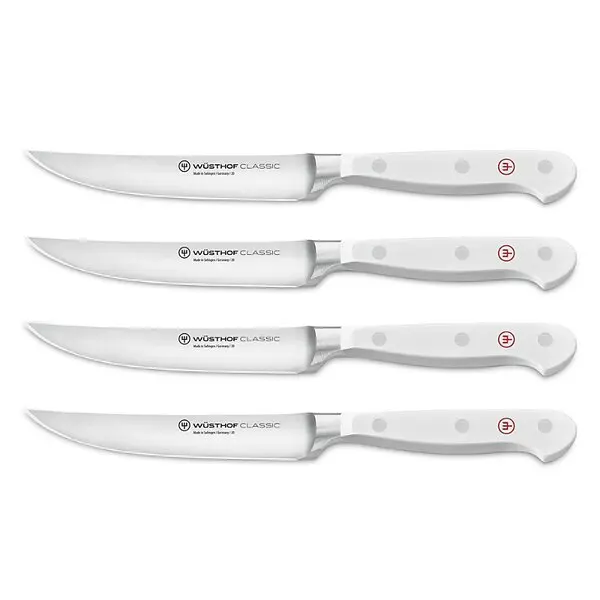 WUSTHOF Classic Series 4 Piece Steak Knife Set - White