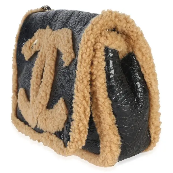 Chanel Shiny Crumpled Sheepskin Shearling Cc Mania Flap Bag