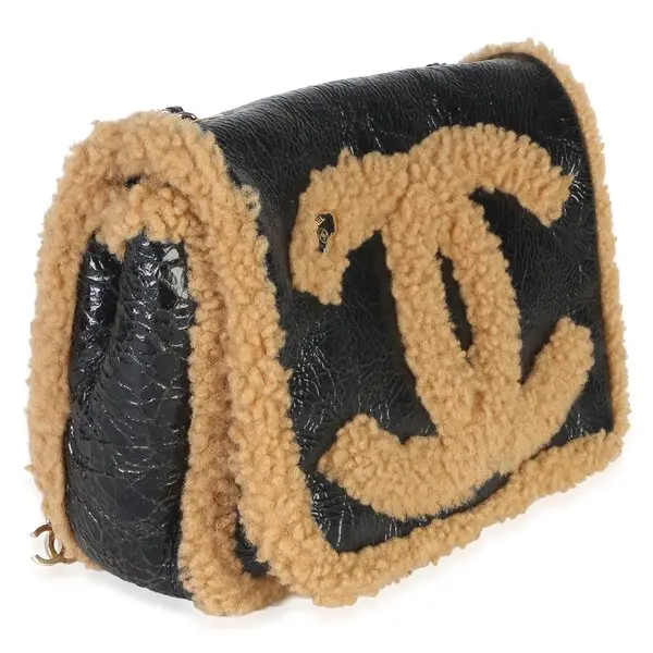 Chanel Shiny Crumpled Sheepskin Shearling Cc Mania Flap Bag