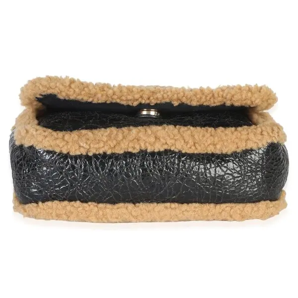 Chanel Shiny Crumpled Sheepskin Shearling Cc Mania Flap Bag