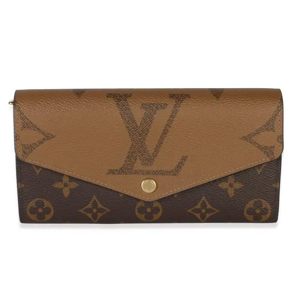 LOUIS VUITTON Reverse Monogram Giant Canvas Sarah Wallet - Brown