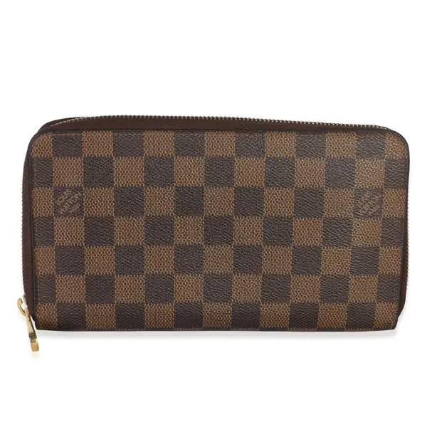 LOUIS VUITTON Damier Ebene Canvas Zippy Organizer Wallet - Brown