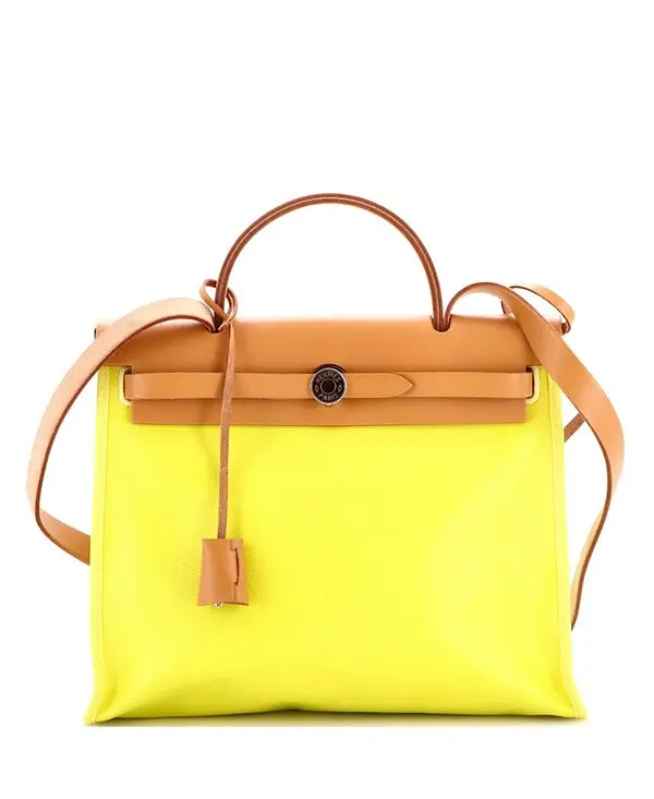 Hermès Herbag Zip 31 Canvas & Leather Shoulder Bag