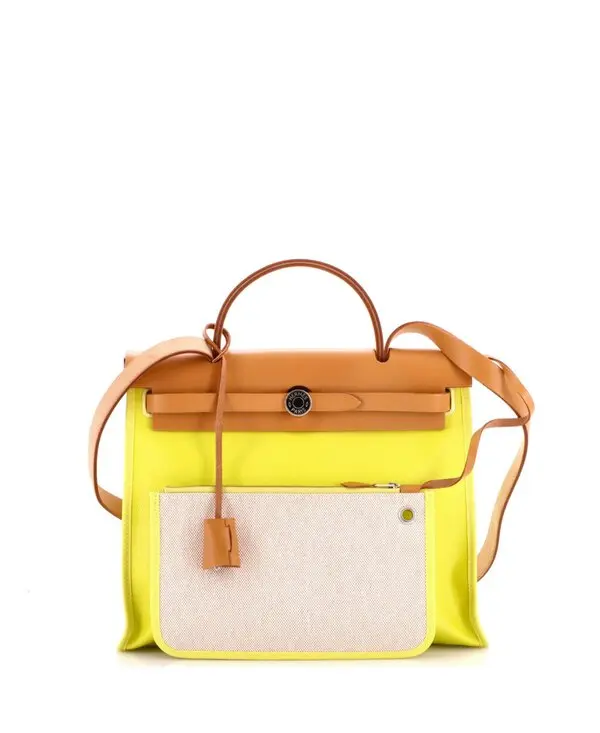 Hermès Herbag Zip 31 Canvas & Leather Shoulder Bag