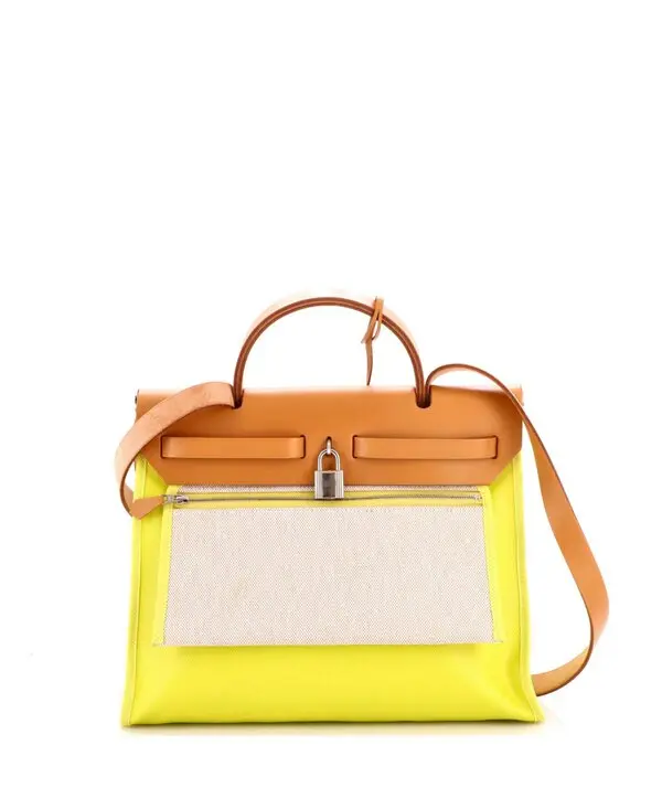 Hermès Herbag Zip 31 Canvas & Leather Shoulder Bag