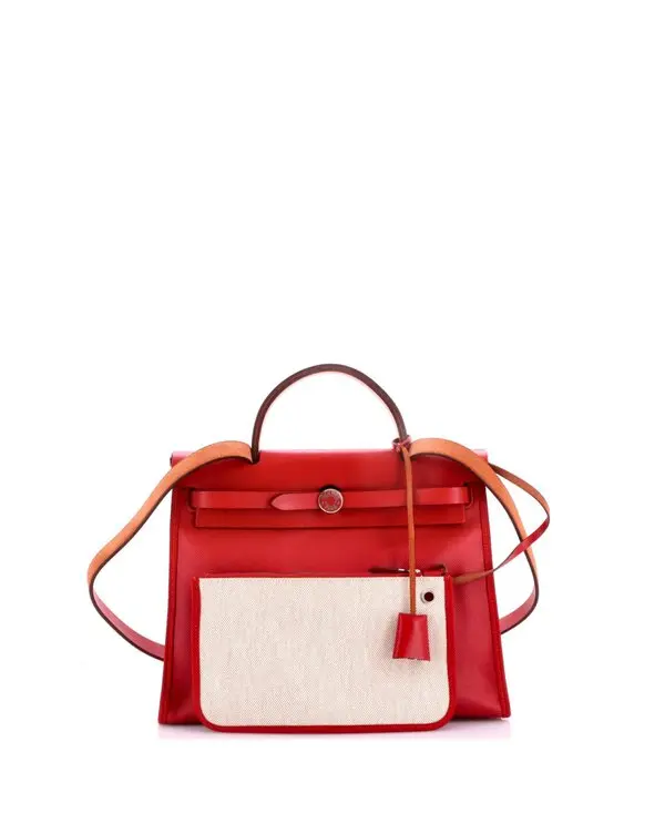 Hermès Herbag 31 Zip Berline Canvas & Leather Shoulder Bag