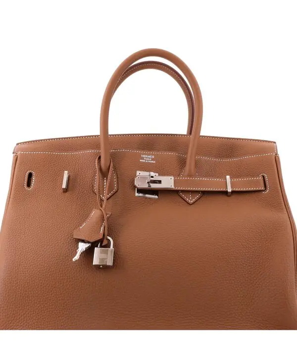 Hermès Birkin 35 Handbag Brown Togo With Palladium Hardware