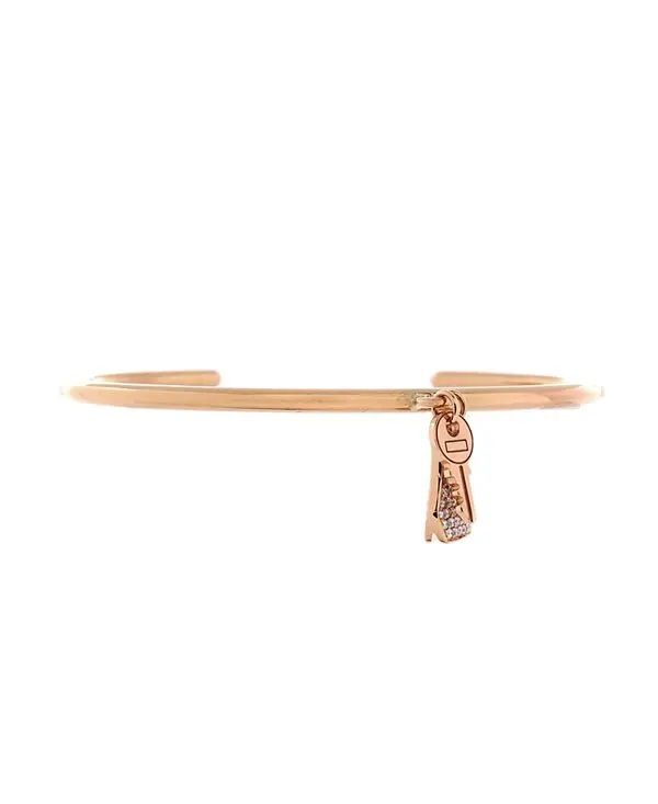 Hermès Small Kelly Clochette Cuff Bracelet 18k Rose Gold With Diamonds - Pink