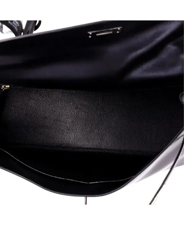 Hermès Kelly 35 Box Calf Leather Palladium Hardware Handbag
