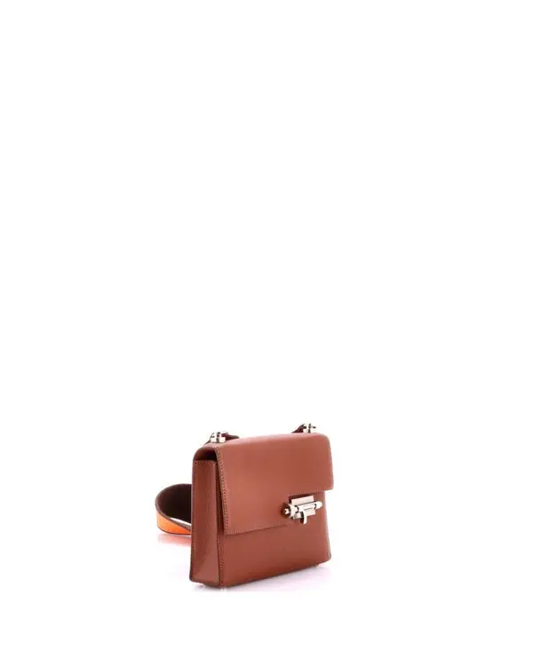 Hermès Verrou Leather & Canvas Crossbody