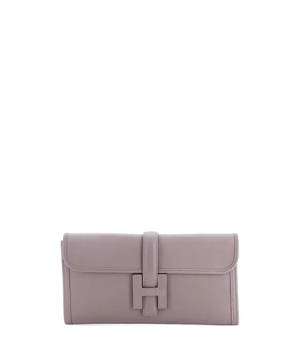 Hermès 29 Jige Elan Leather Clutch - Gray