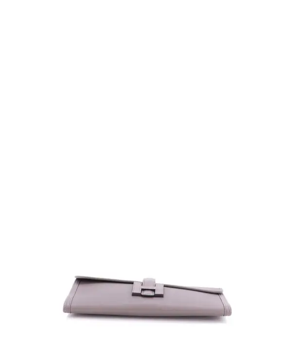 Hermès 29 Jige Elan Leather Clutch - Gray
