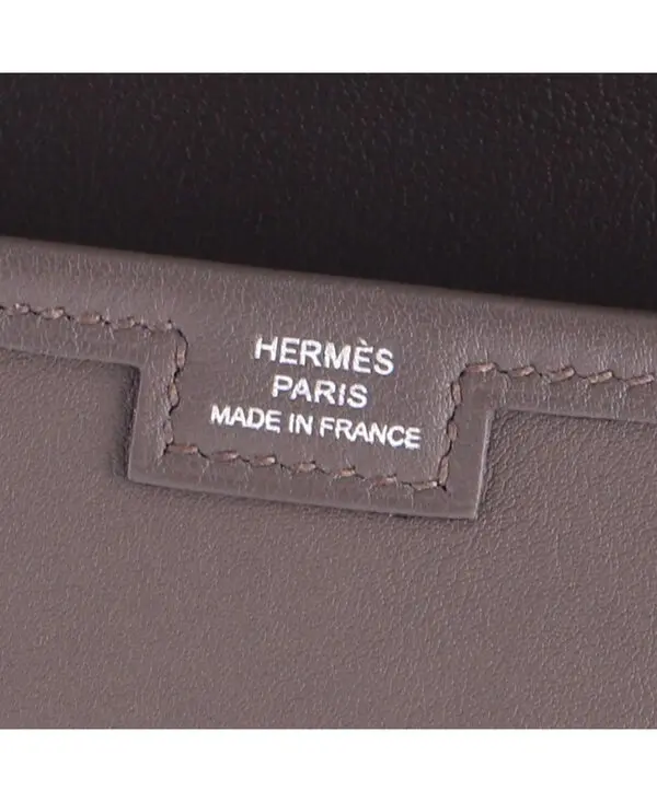 Hermès 29 Jige Elan Leather Clutch - Gray