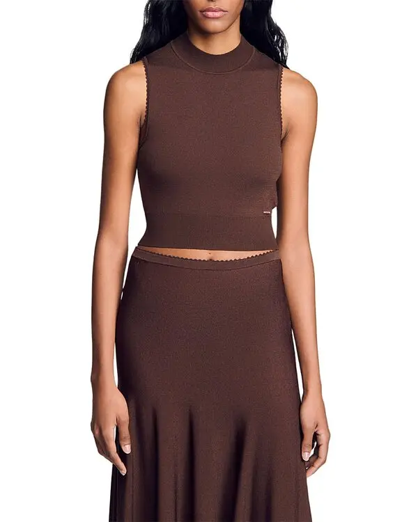 Sandro Giovi Knit Cropped Top