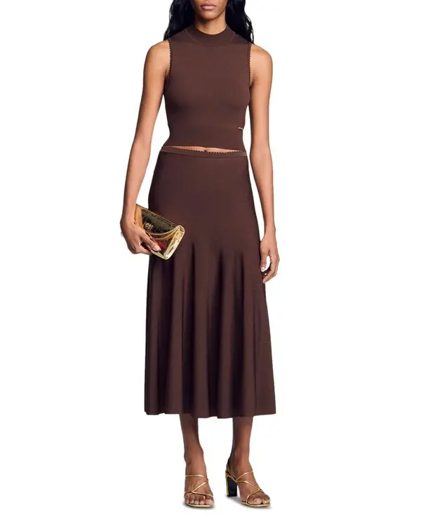 Sandro Giovi Knit Cropped Top