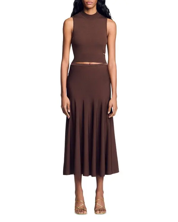 Sandro Giovi Knit Cropped Top
