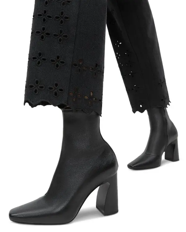 LOEFFLER RANDALL Leather High Heel Ankle Boots - Black